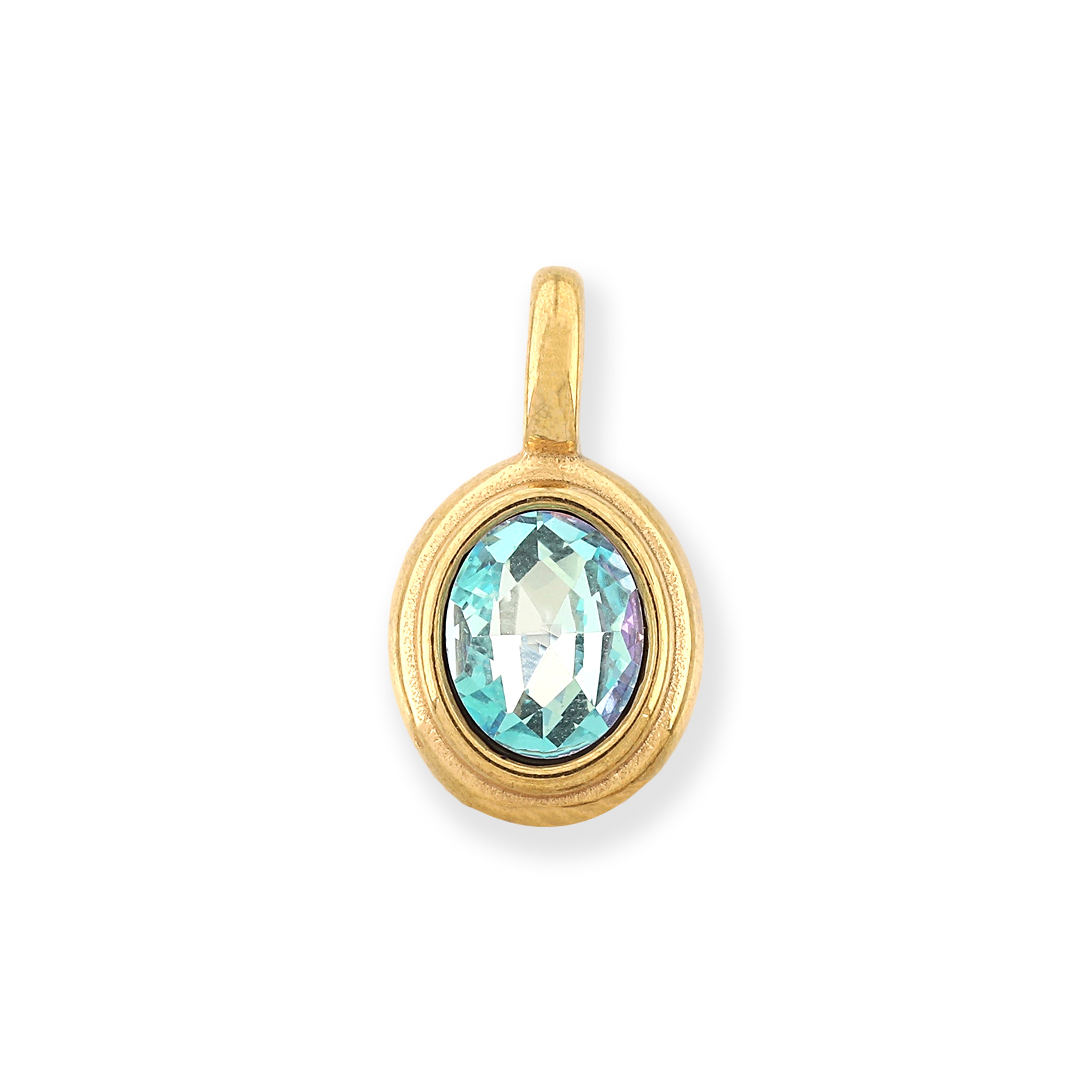 DIJE REDONDO DORADO CON PIEDRA